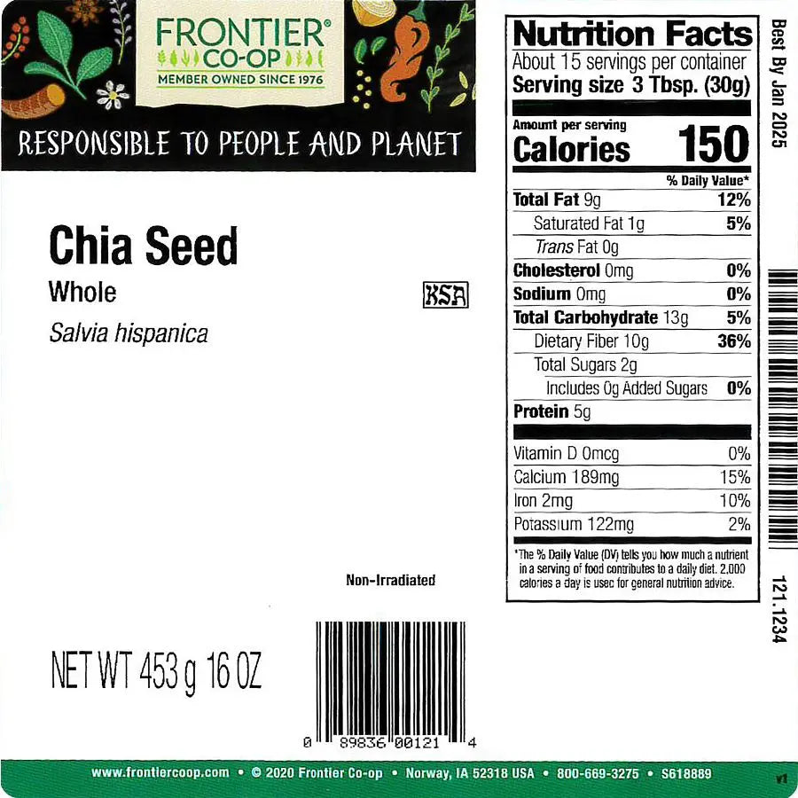 Chia Seed, Whole 1 lb. – Aroma&Taste