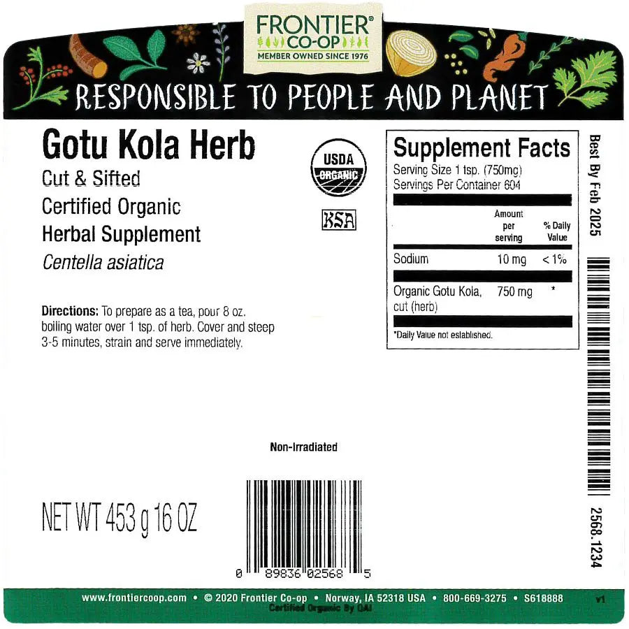 Gotu Kola Herb, Cut & Sifted, Organic 1 lb. – Aroma&Taste