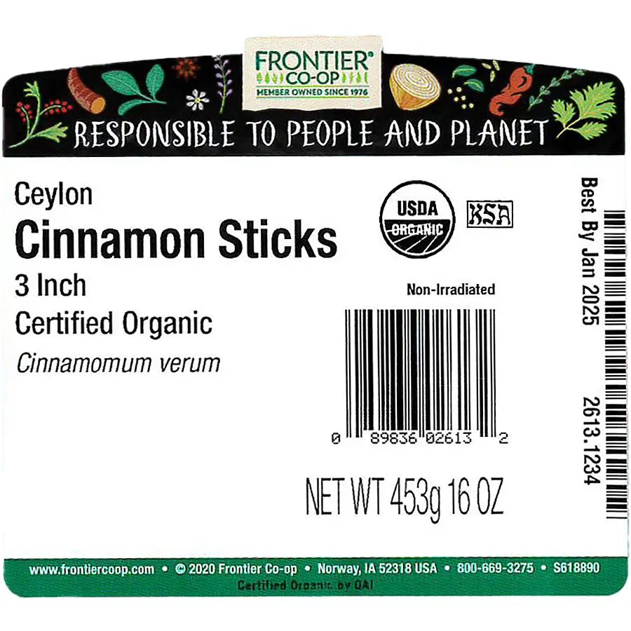 Ceylon Cinnamon Sticks, 3", Organic 1 lb. – Aroma&Taste