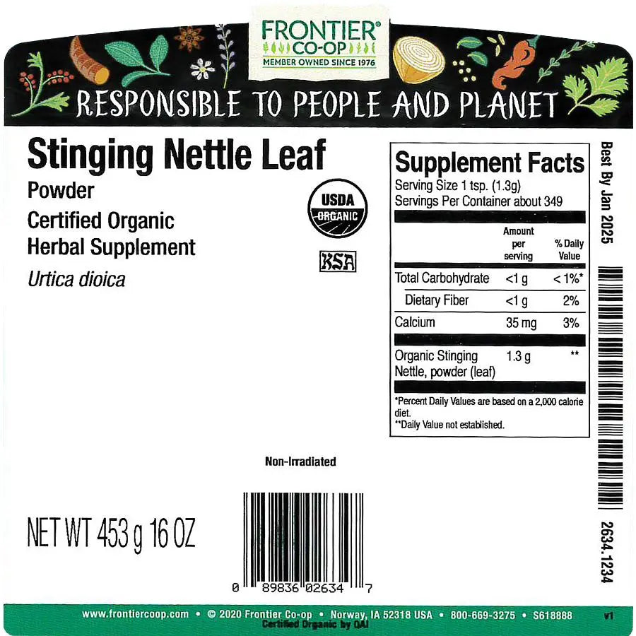 Stinging Nettle Leaf Powder, Organic 1 lb. – Aroma&Taste