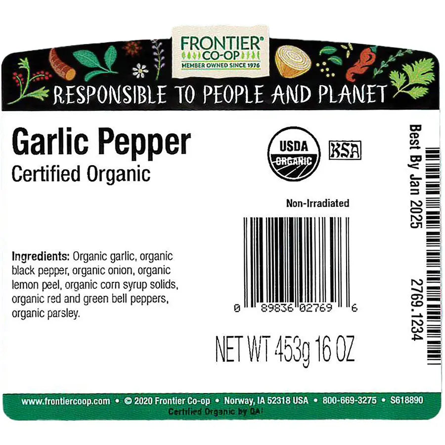 Garlic Pepper, Organic 1 lb. – Aroma&Taste
