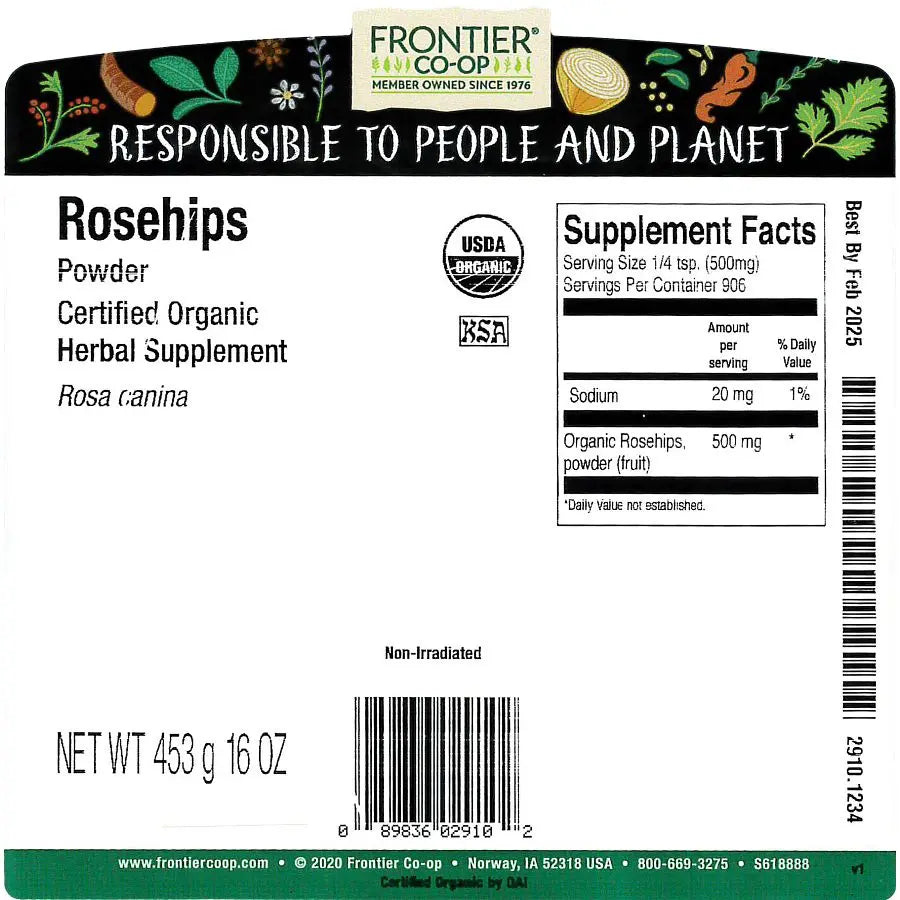 Rosehip Powder, Organic 1 lb. – Aroma&Taste