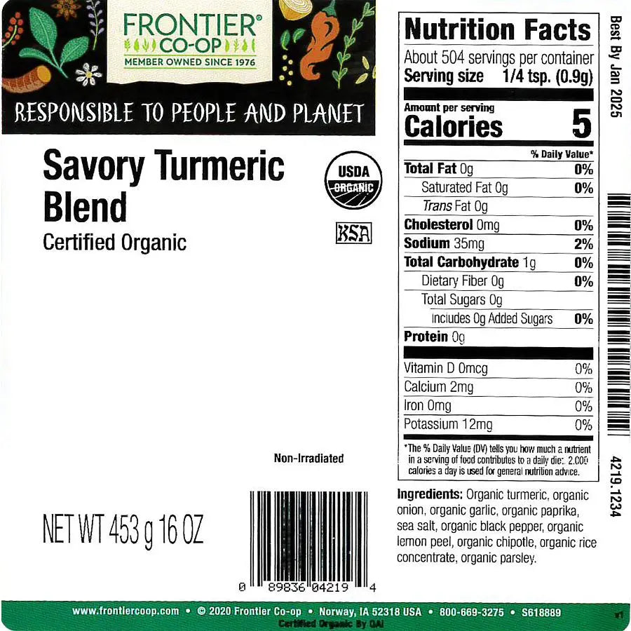 Savory Turmeric Blend, Organic 1 lb. – Aroma&Taste