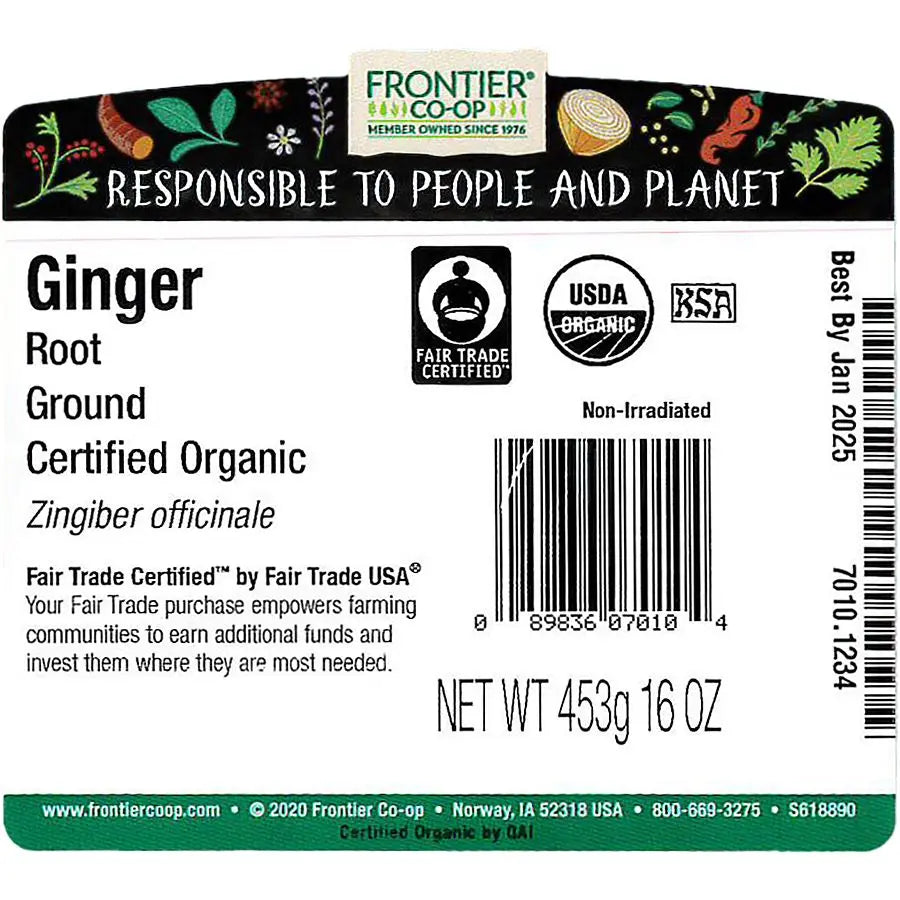 Ginger Root, Ground, Organic, Fair Trade 1 lb – Aroma&Taste