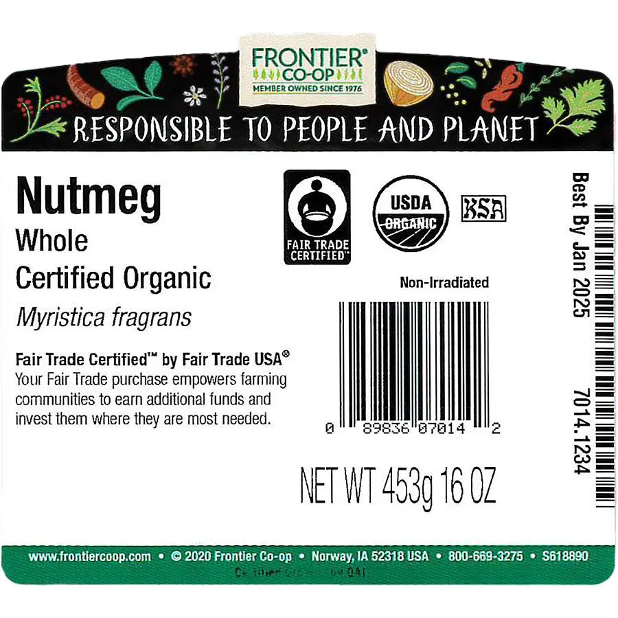 Nutmeg, Whole, Organic, Fair Trade 1 lb – Aroma&Taste