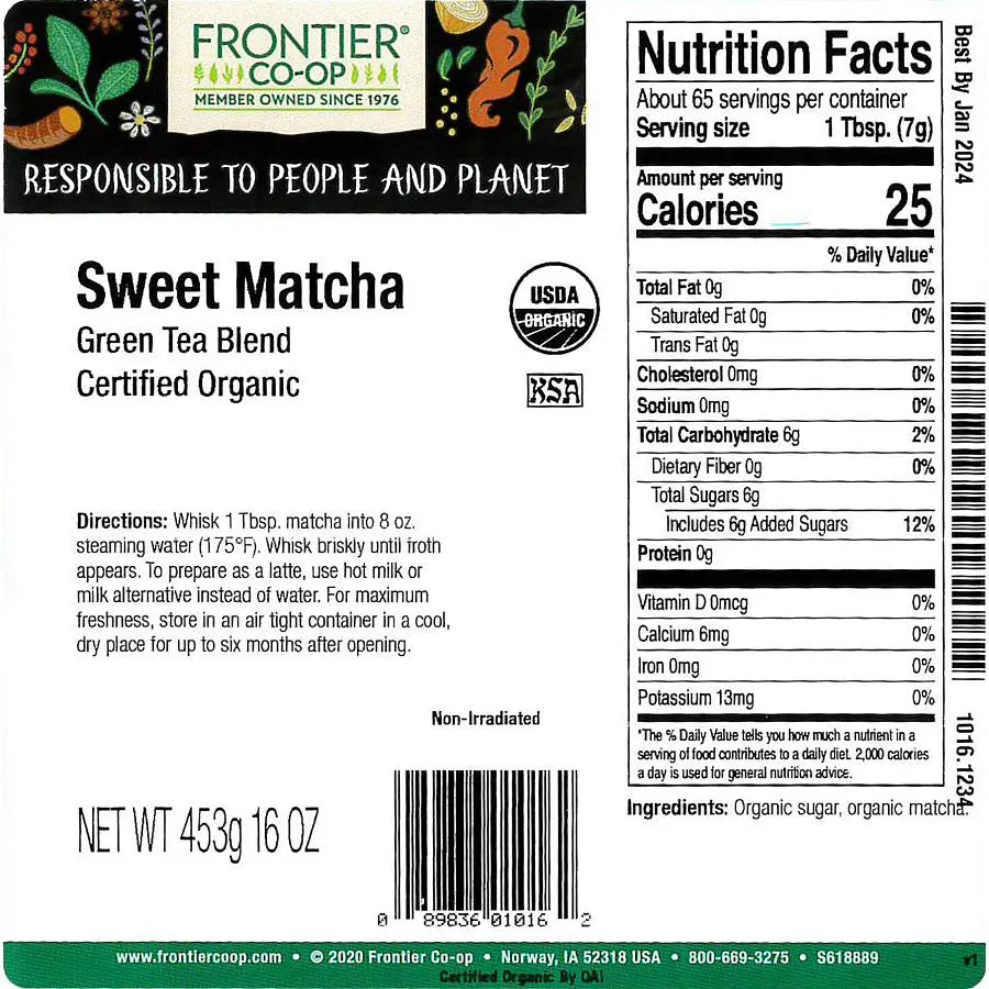 Sweet Matcha Green Tea, Organic 1 lb. – Aroma&Taste