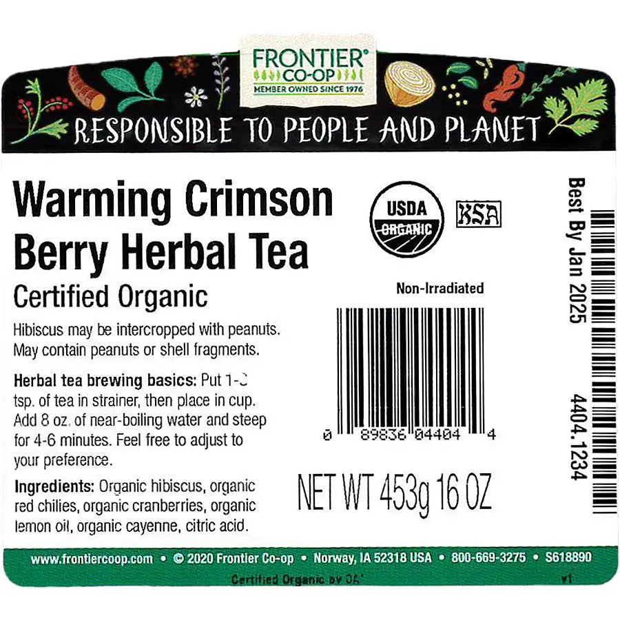Warming Crimson Berry Herbal Tea, Organic 1 lb. – Aroma&Taste